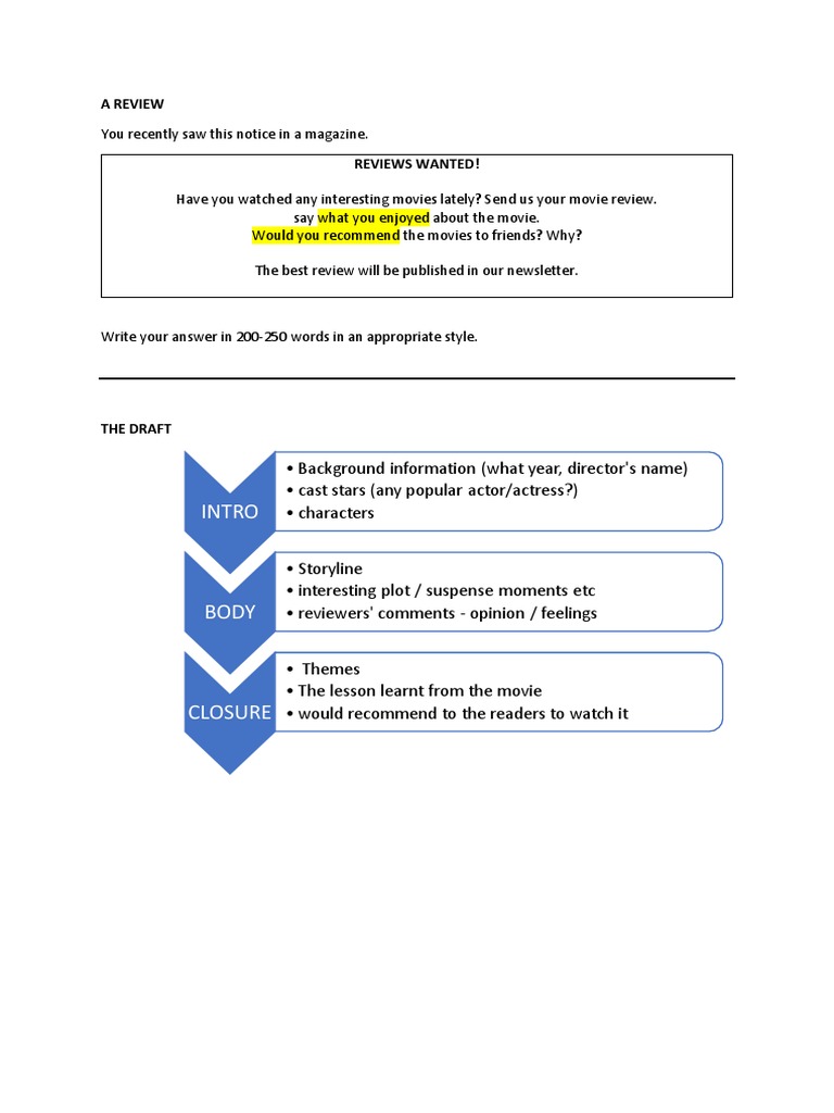 A Review - SPM Cefr Essay Format 2021 | PDF