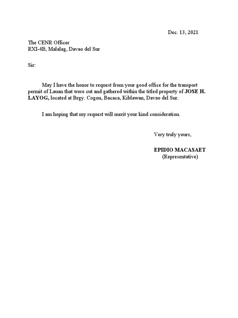 Macasaet Letter Request | PDF
