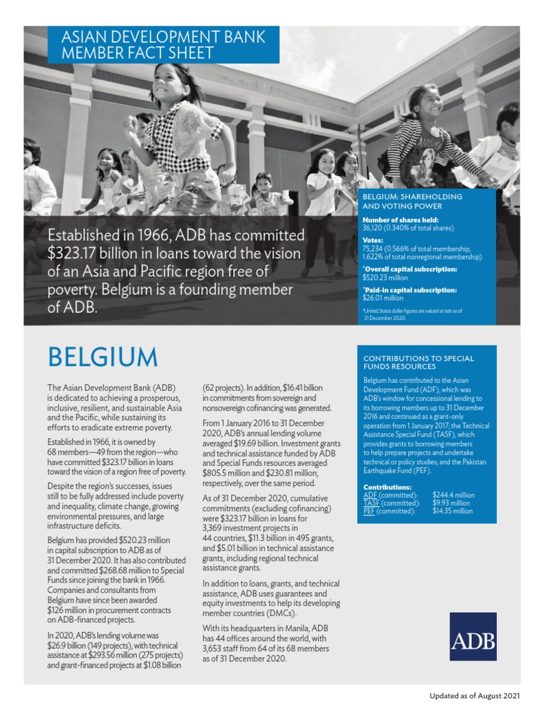 Belgium: Asian Development Bank Member Fact Sheet | PDF | Asian ...