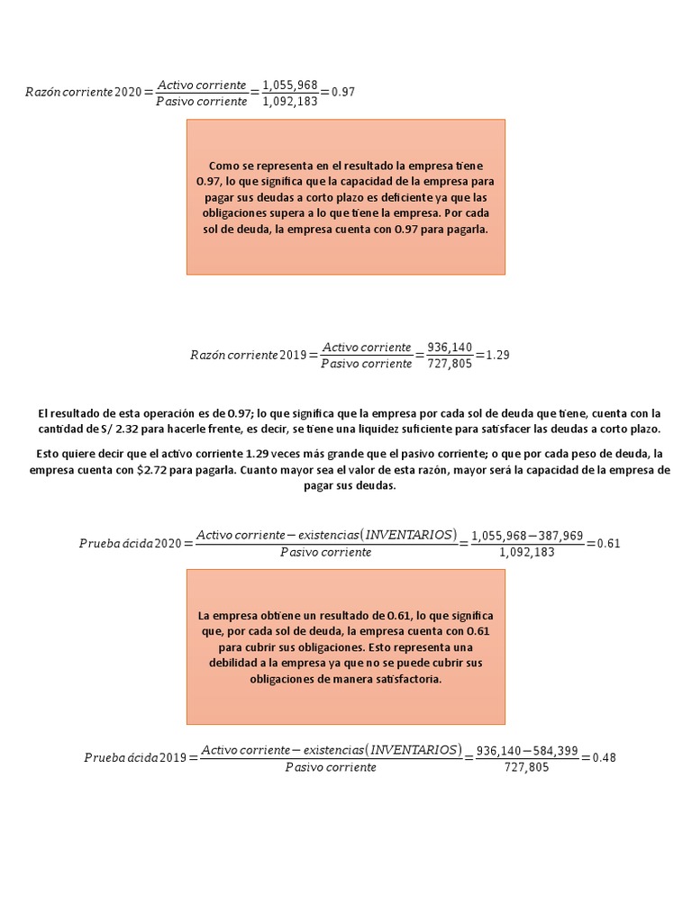 Razón Corriente 2020 Resuelto | PDF | Liquidez de mercado | Capital de ...