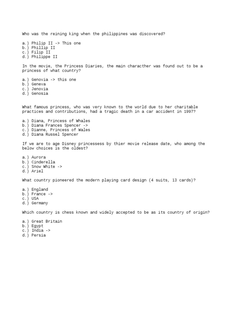 Questions For Menti 3 | PDF | Travel