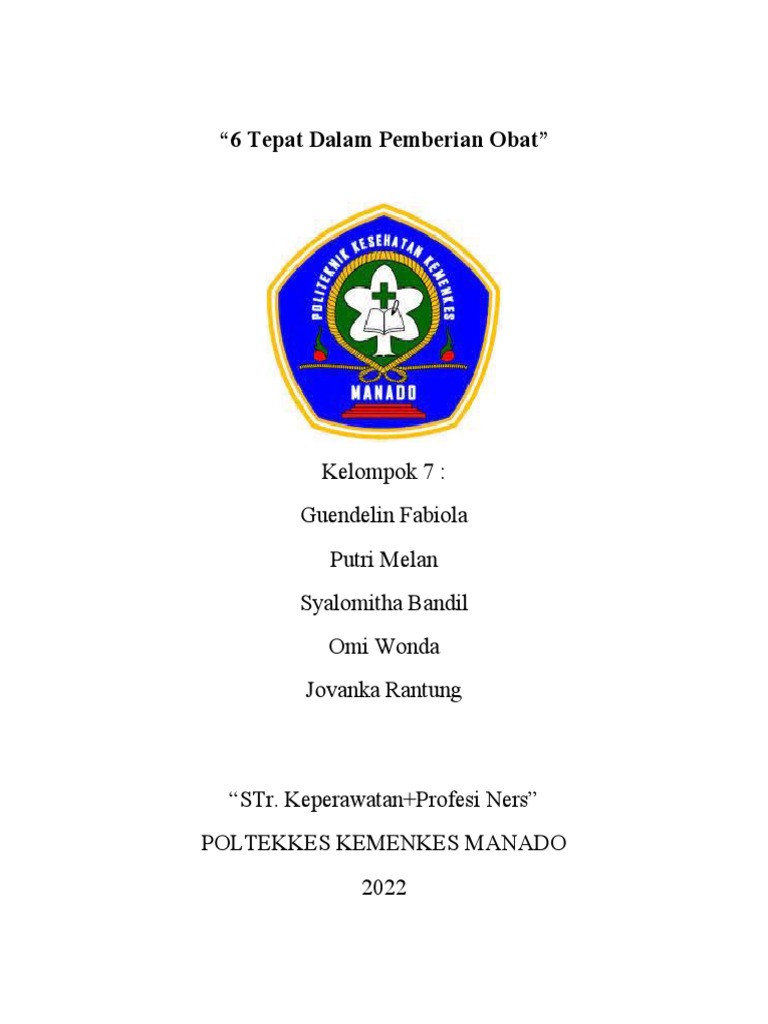 Prinsip 6 Tepat Pemberian Obat | PDF | Kesehatan Holistik