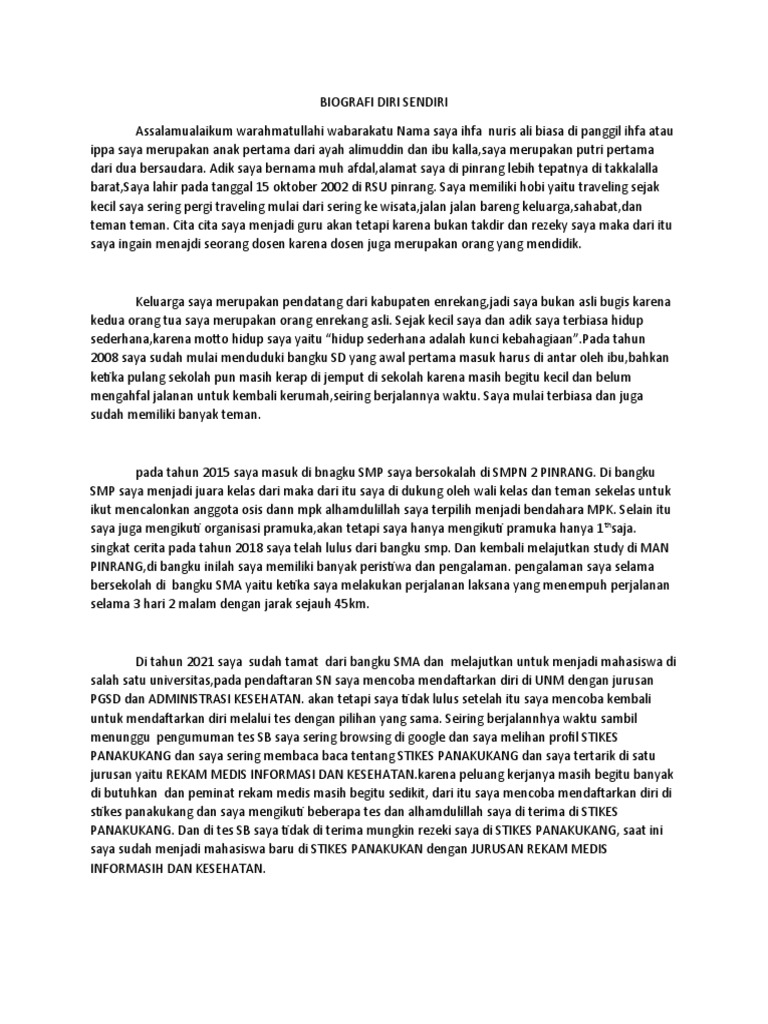Biografi Diri Sendiri Pdf