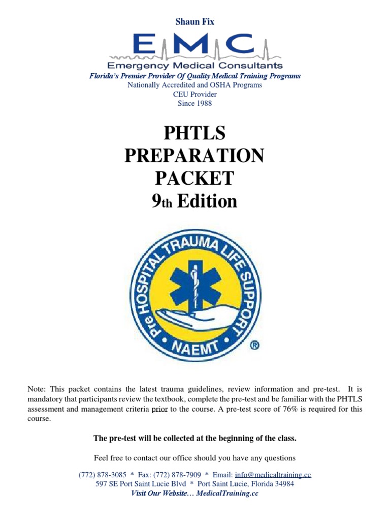 Phtls 9th Edition Prep Packets 2019a | PDF | Shock (Circulatory ...