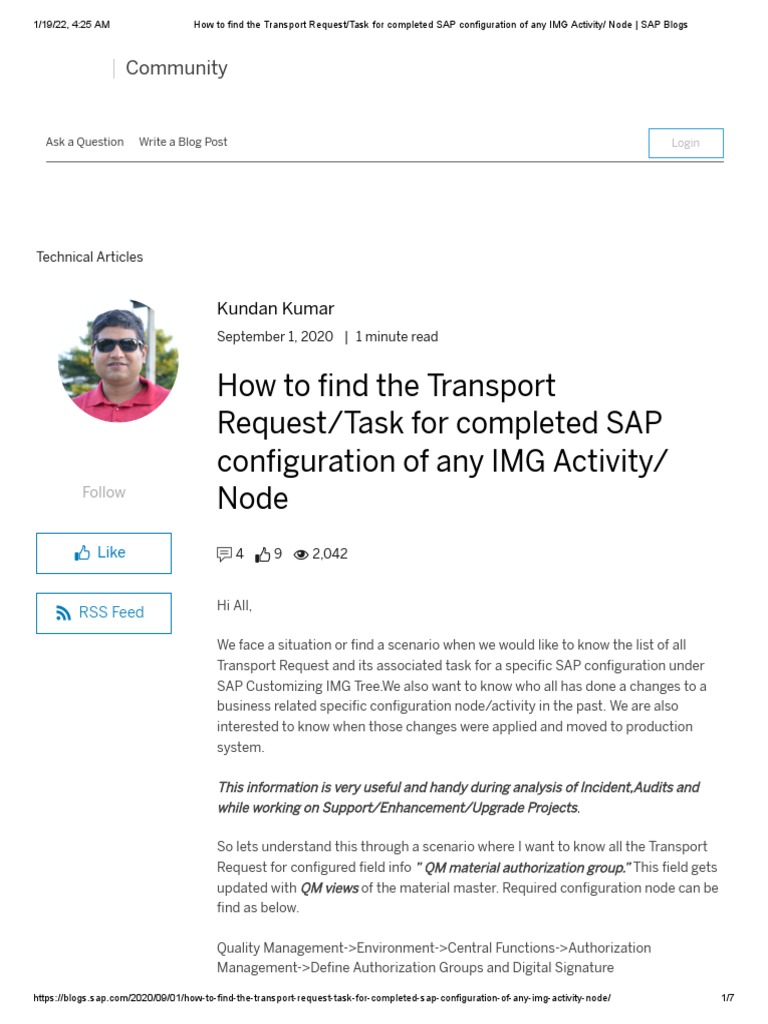 How To Find The Transport Request - Task For Completed SAP ...