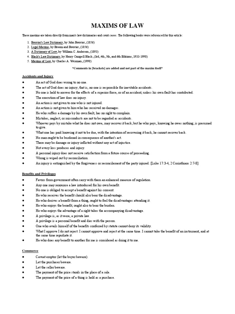Key Legal Maxims Explained | PDF