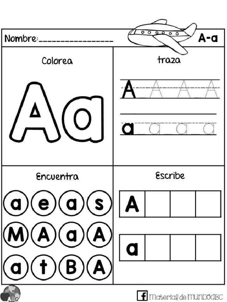 Colorea, Traza y Escribe Por Materiales Educativos para Maestras | PDF