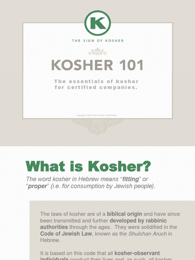 Kosher 101 KosherBasics V2-2 | PDF | Religious Food And Drink | Food Law