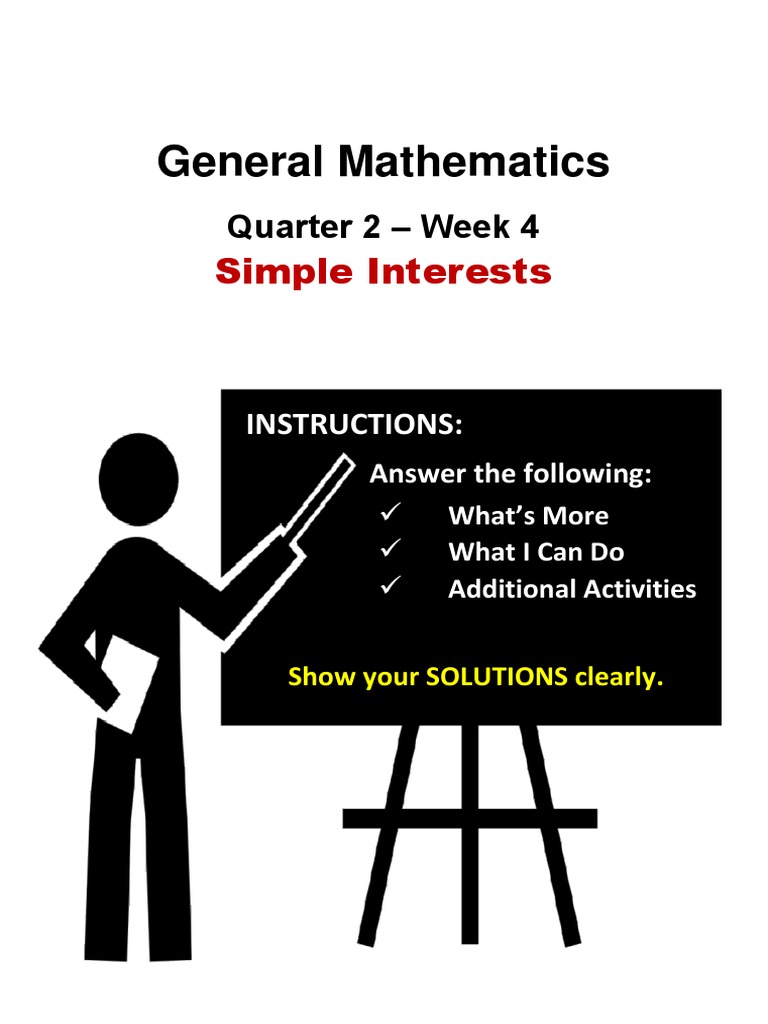 General Mathematics: Simple Interests | PDF | Interest | Mathematics