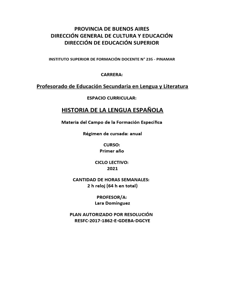 Historia de la Lengua Española en Secundaria | PDF | Lengua española ...