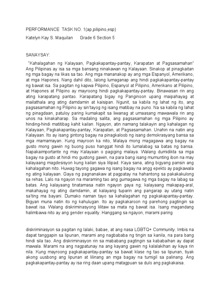 Performance Task No | PDF