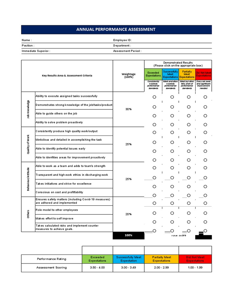 Sample Performance Management Template v1 | PDF | Goal | Risk
