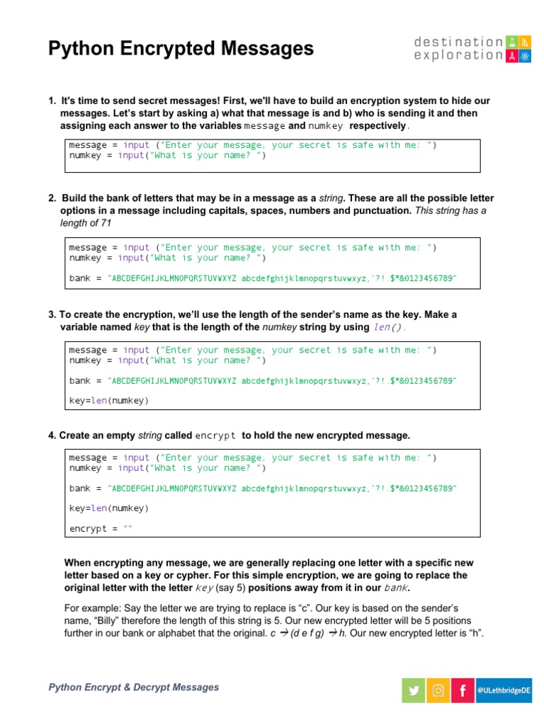 Python Encrypted Messages: Input Input | PDF | Encryption | Information Age