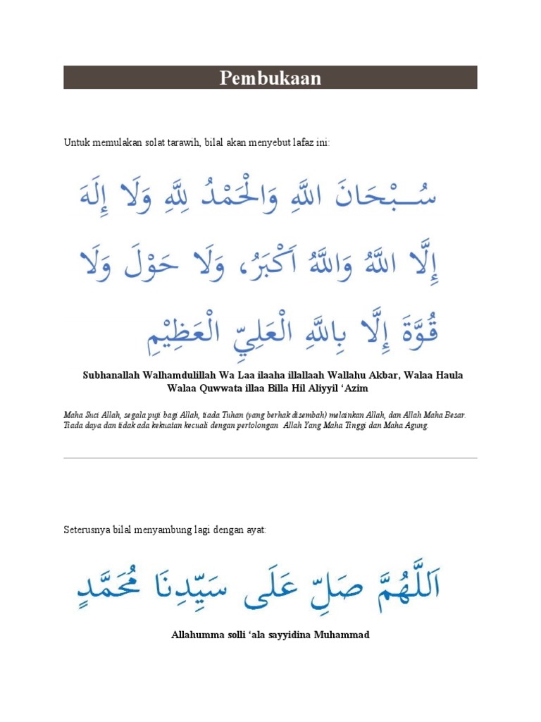 Bacaan Solat Terawih | PDF