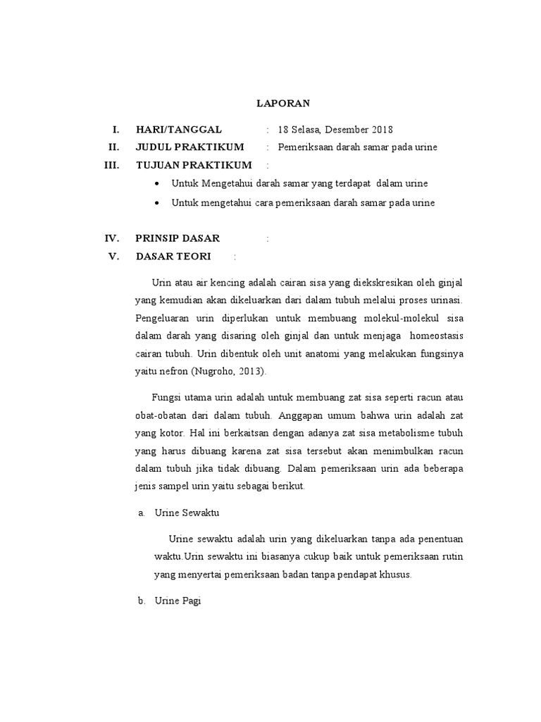 Laporan Praktikum Darah Samar | PDF