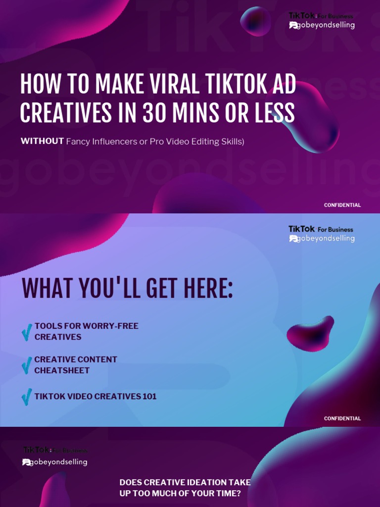 FREE Tiktok Creatives 101 | PDF | Communication | Mass Media