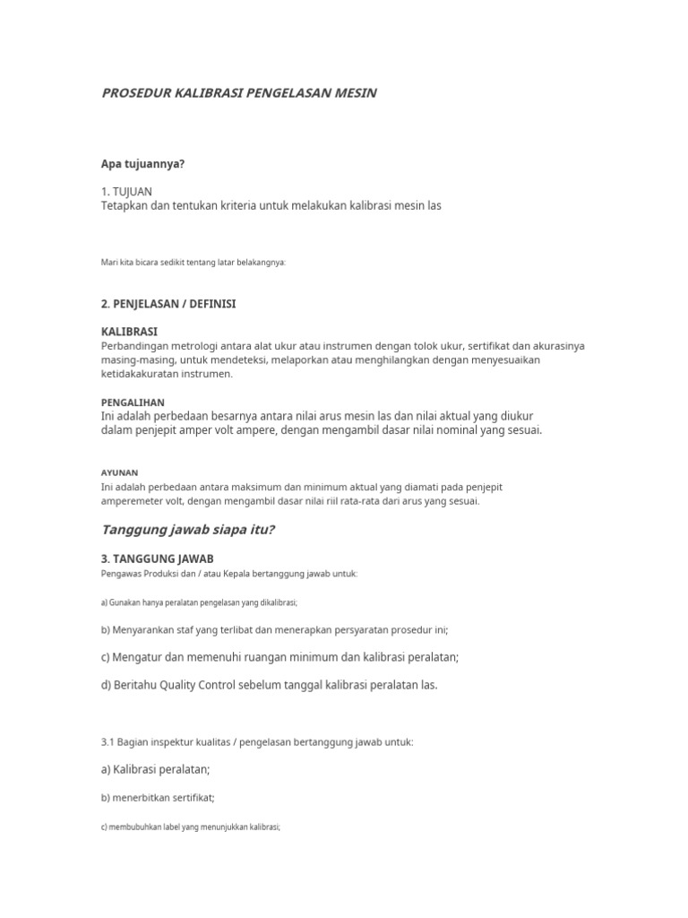 Procedure For Calibration of Machines Welding - En.id | PDF