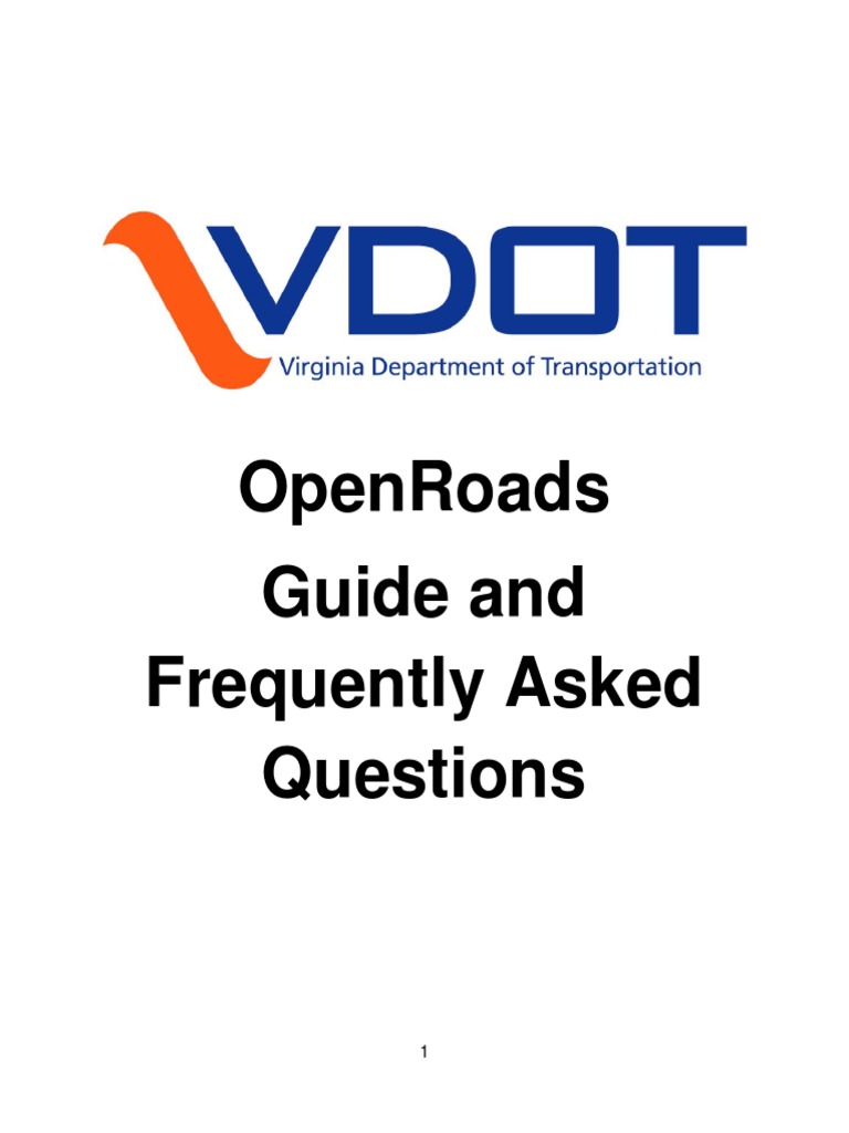 VDOT Open Roads Guide | PDF | Comma Separated Values | Road