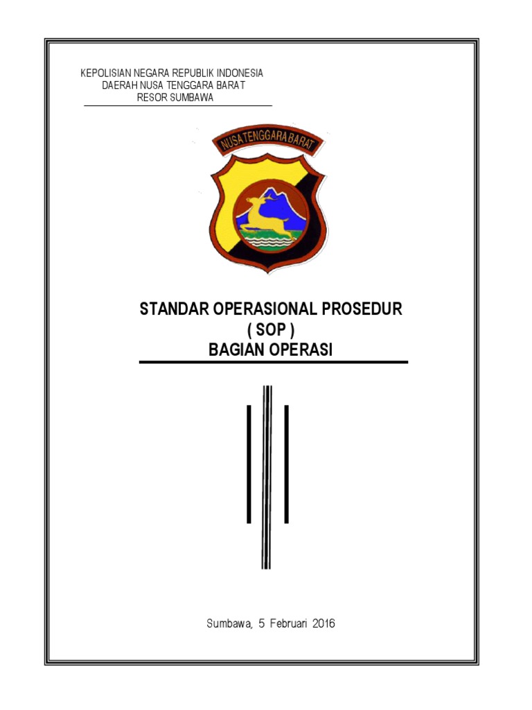 SOP Bagian Operasi Polres Sumbawa | PDF | Teknologi & Rekayasa