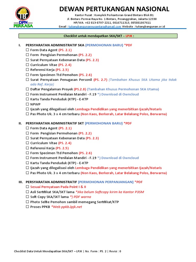 Panduan Permohonan SKA/SKT DPN | PDF | Bisnis