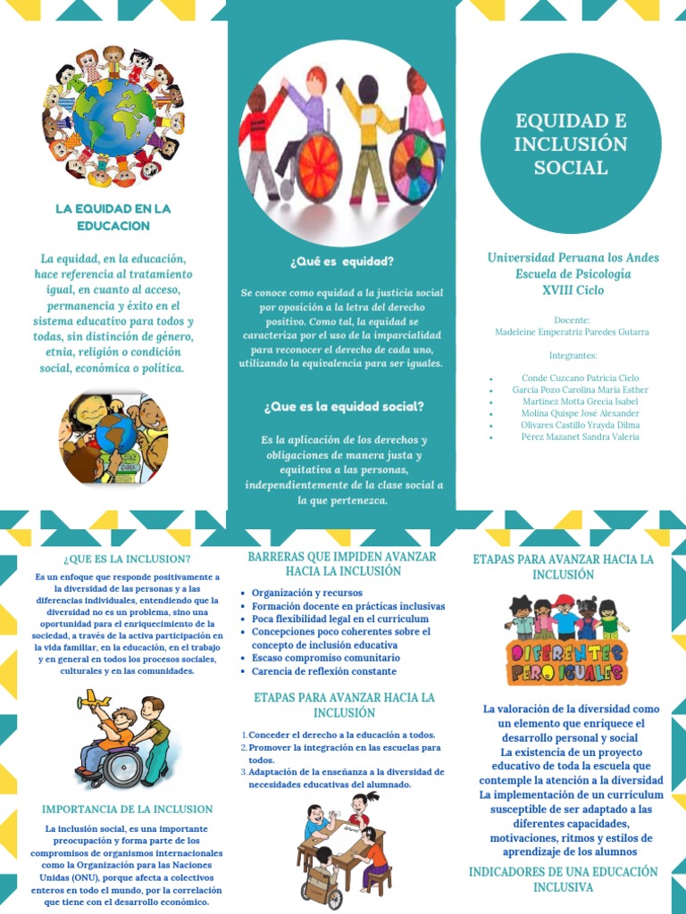Triptico Equidad E Inclusion Social Pdf Inclusion Educacion - Coronatodays