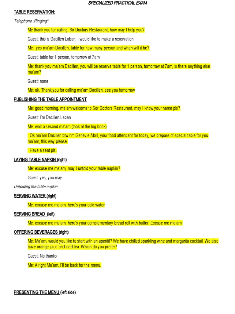 Script Practical Exam | PDF | Salad | Foods