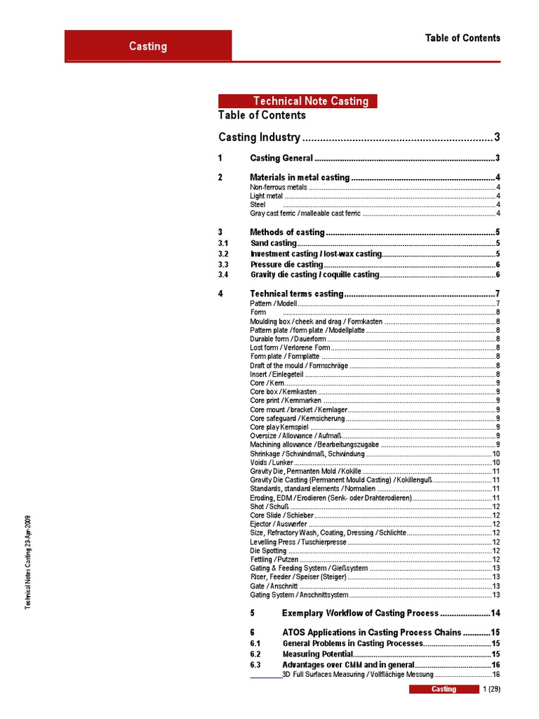 GOM Technical+Note - CASTING | PDF | Casting (Metalworking) | Metalworking