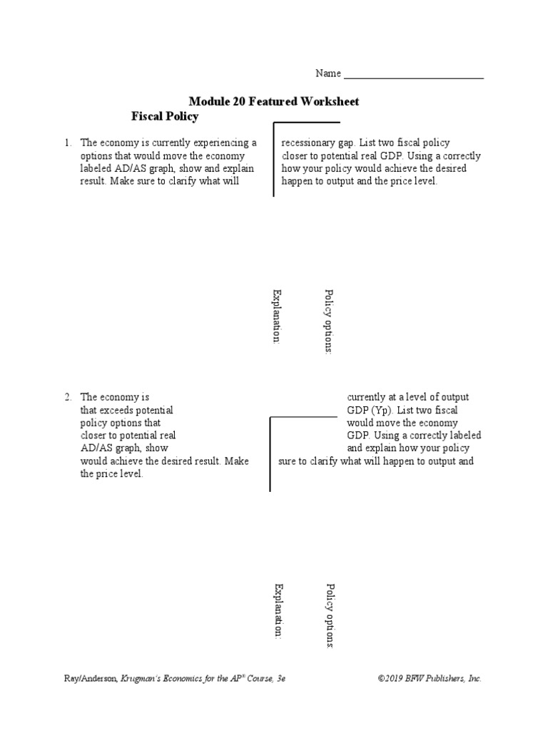 Fiscal Policy Strategies for GDP Adjustment | PDF