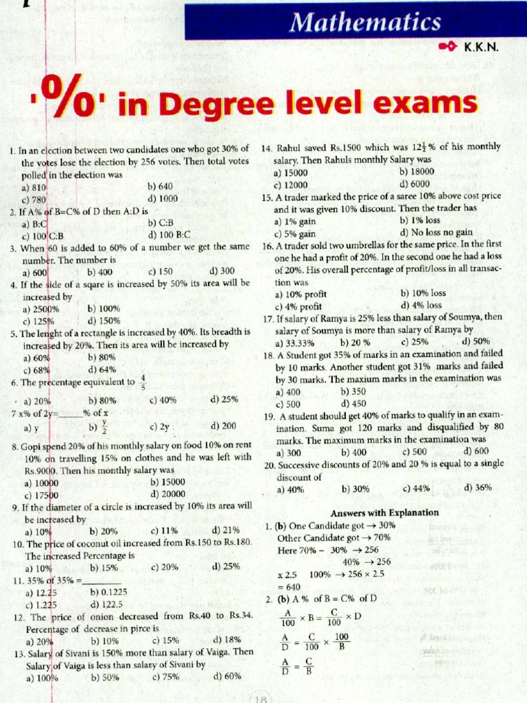 in Degree Level Exams: O K.K.N | PDF | Mathematics