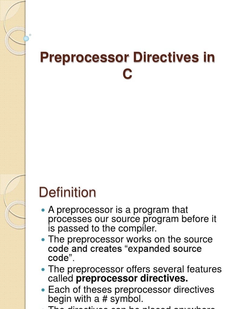 Preprocessor Derectives in C | PDF | Macro (Computer Science) | Computer File