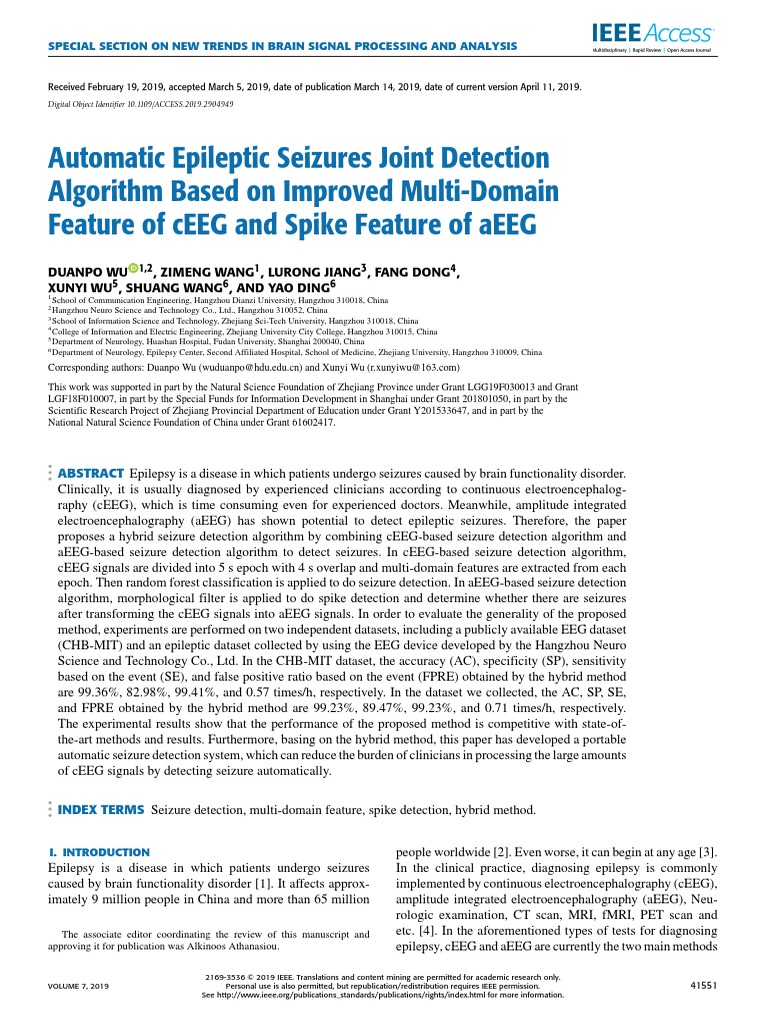 Automatic Epileptic Seizures Joint Detection Algorithm Based On Improved Multi Domain Feature Of