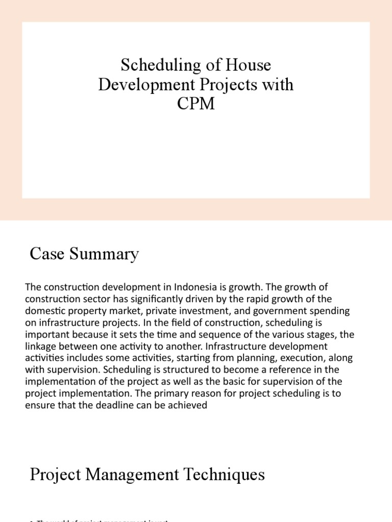 Scheduling of House Development Projects With CPM | PDF | Business
