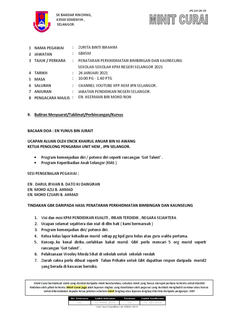 Minit Curai 2021 | PDF