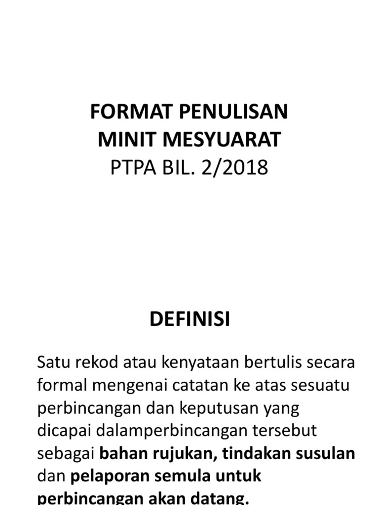 Nota Format Minit Mesyuarat | PDF