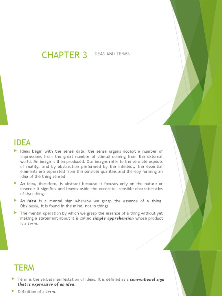 Ideas and Terms | PDF | Idea | Essence