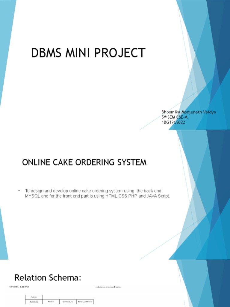 Dbms Mini Project: Bhoomika Manjunath Vaidya 5 Sem Cse-A 1BG19CS022 | PDF