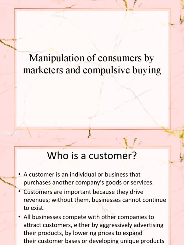 Manipulation of Consumers | PDF | Psychology | Psychological Concepts