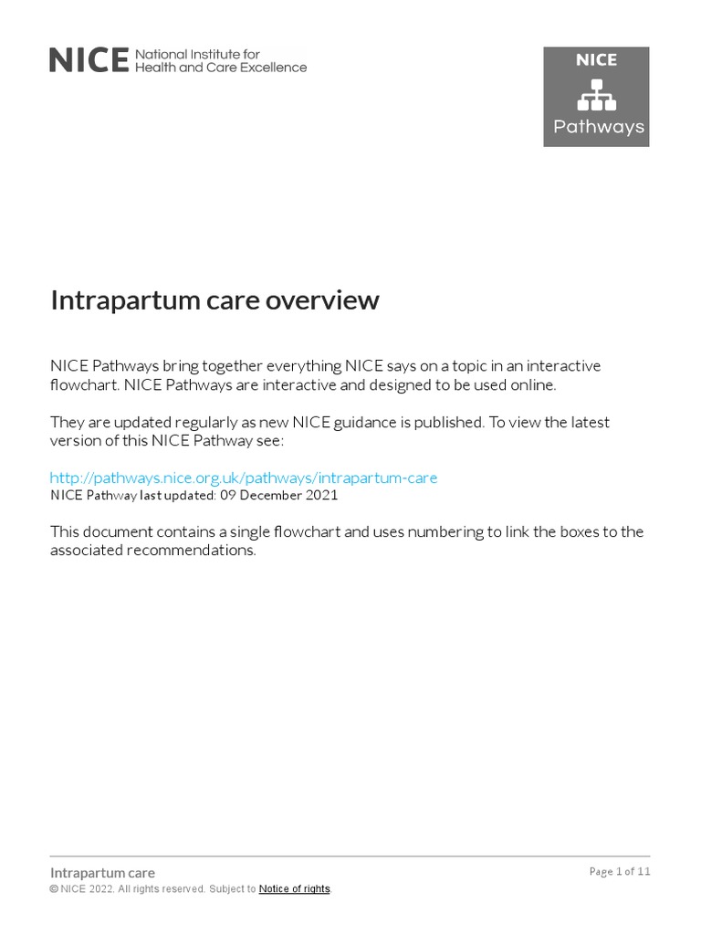 Intrapartum Care Intrapartum Care Overview | PDF | Childbirth | Midwifery