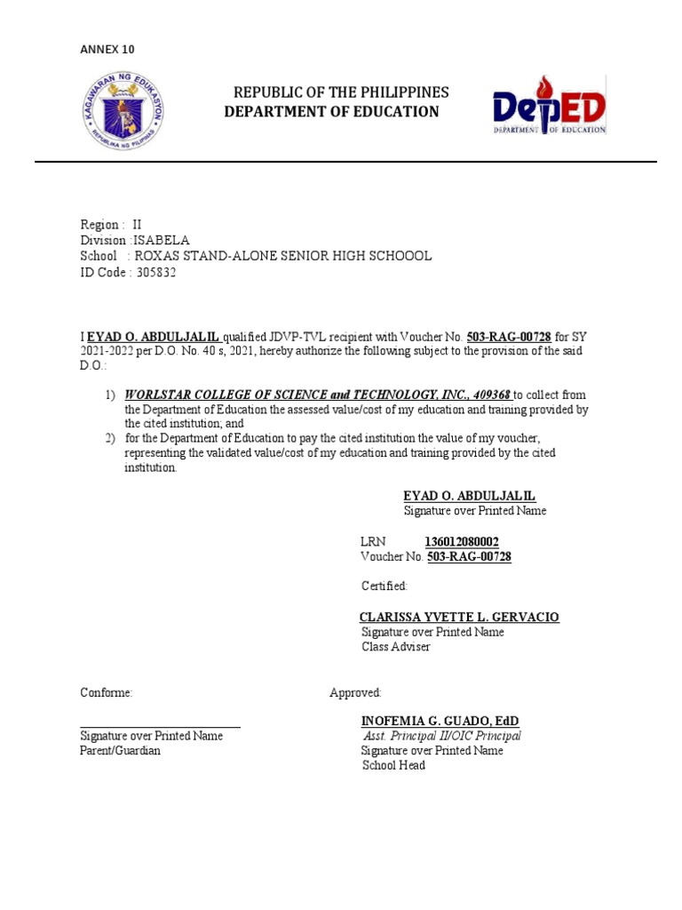 ANNEX 10 Memorandum On The SChool Based JDVP Orientation | PDF | Government | Philippines