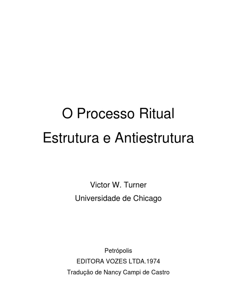 TURNER, Victor. O Processo Ritual | PDF | Rituais | Sociologia
