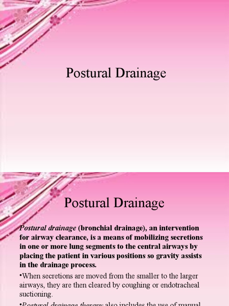 Postural Drainage | PDF | Thorax | Lung