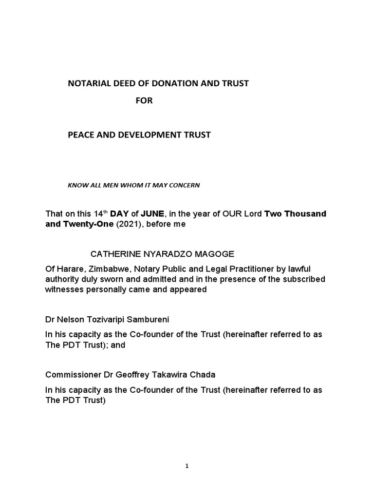 Notarial Deed of Donation and Trust | PDF | Trust Law | Property
