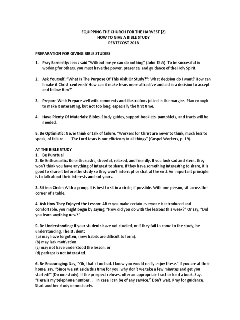 How To Give A Bible Study | PDF | Jesus | Prayer