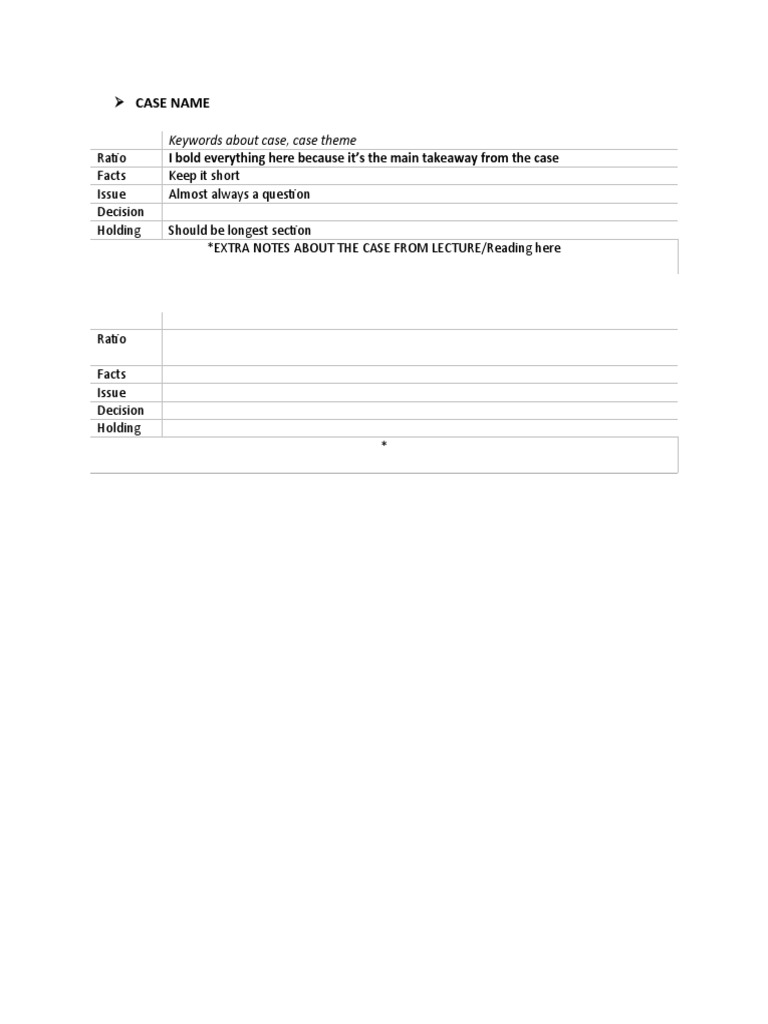 Case Summary Chart Template | PDF