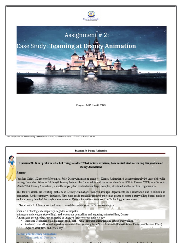 Teaming Strategies at Disney Animation | PDF | Leadership | Walt Disney ...