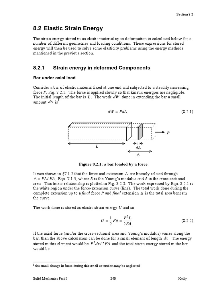 Elastic Strain Energy in Materials | PDF | Elasticity (Physics) | Beam ...