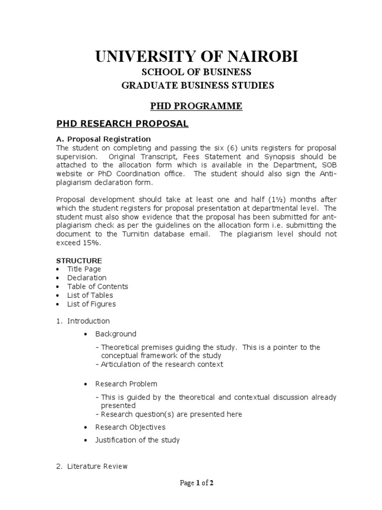 University of Nairobi: School of Business Graduate Business Studies PHD ...