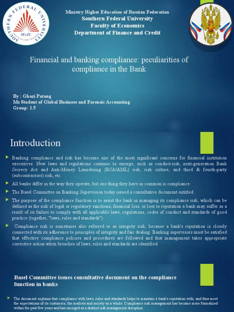 Peculiarities of Compliance in The Bank | PDF | Regulatory Compliance ...