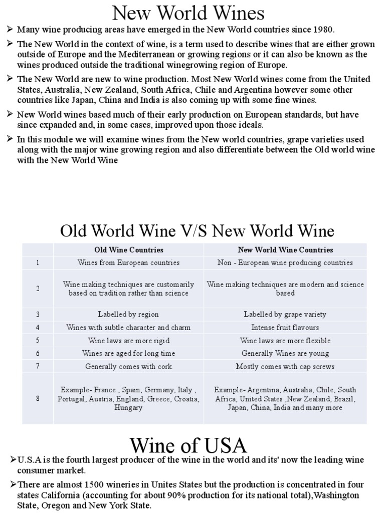 New World Wines | PDF | Wine | Grape
