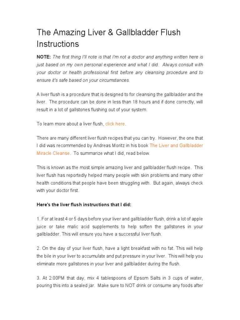 The Amazing Liver & Gallbladder Flush Instructions: Click Here ...